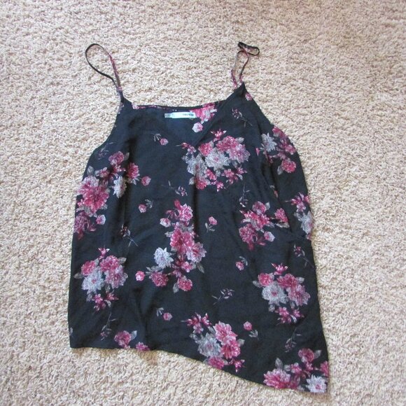 Maurices | Tops | Nwot Maurices Xxl Black Red Floral Chiffon Thin Strap ...